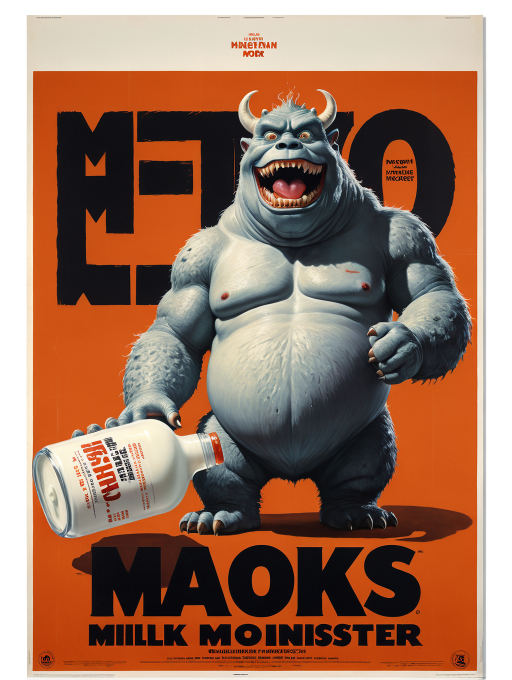 Premium Free ai Images | vintage movie poster of milk monster the ...