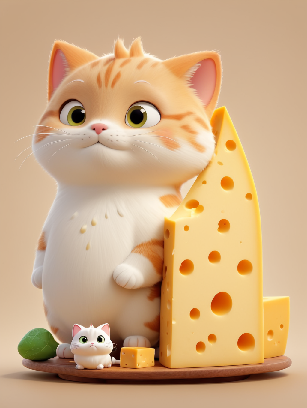 Premium Free ai Images | cheese boy and cheese cat