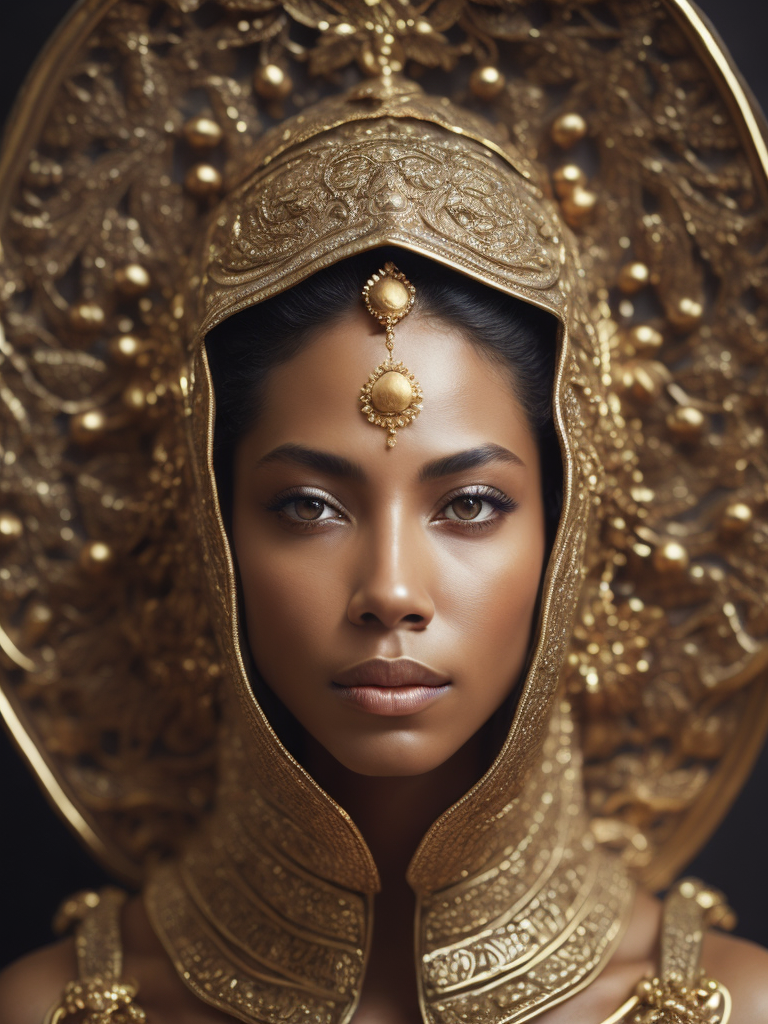 Premium Free ai Images | photorealistic golden image of queen bathsheba ...