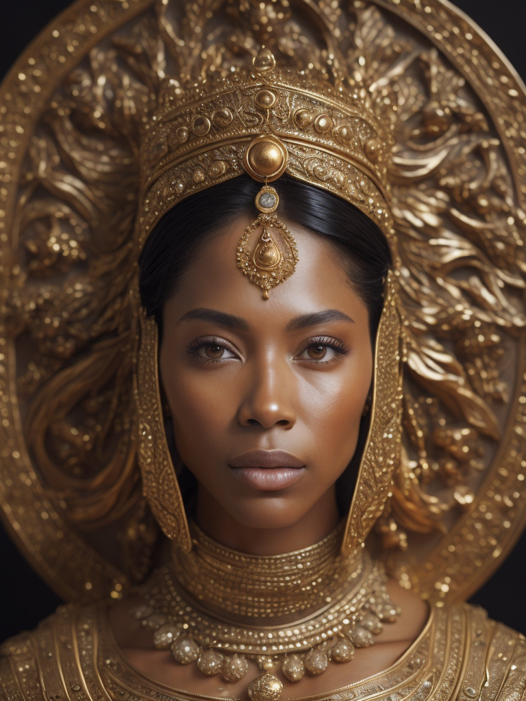 Premium Free ai Images | photorealistic golden image of queen bathsheba ...