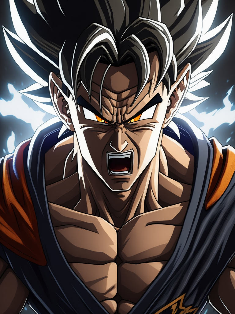 Premium Free ai Images | angry goku power raged ultra instinct