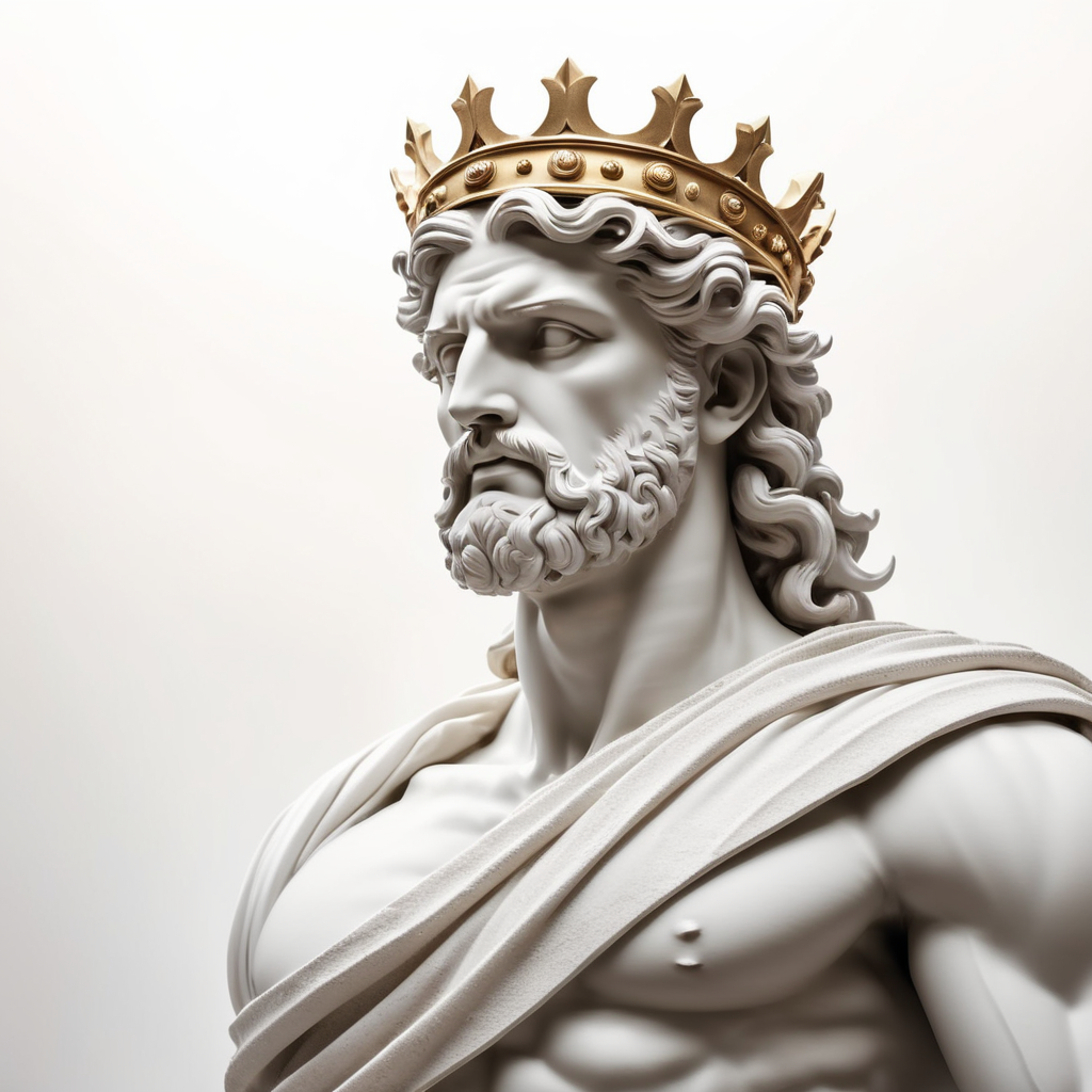 Premium Free ai Images | graiku dievo viso ugio statula su karuna ant ...