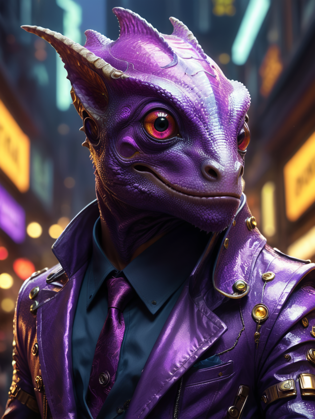 Premium Free ai Images | purple chameleon in the style of clear neo pop ...