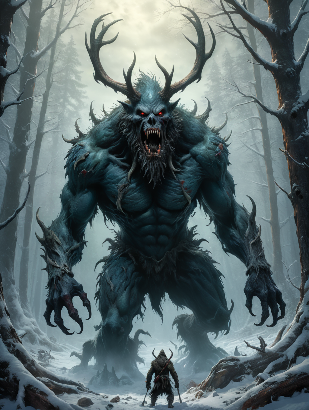 Premium Free ai Images | wendigo or windigo is man eating spirit in algonquin mythology symbol ...