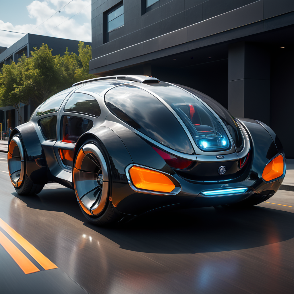 Premium Free ai Images | futuristic sci fi pod car flat design product ...