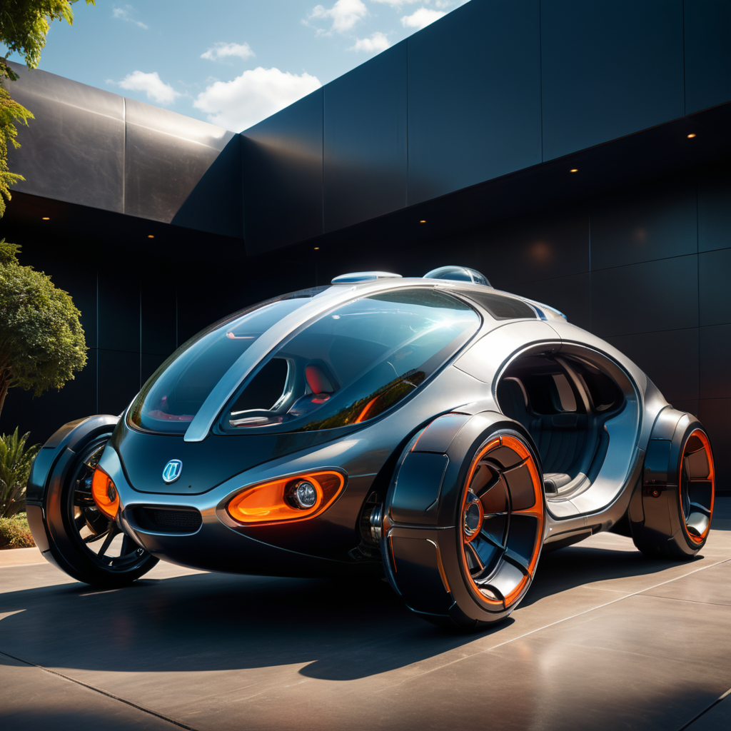 Premium Free ai Images | futuristic sci fi pod car flat design product ...