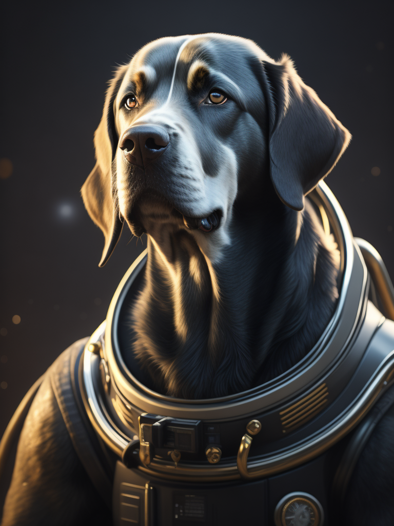 Premium Free ai Images | labrador dog with space suit