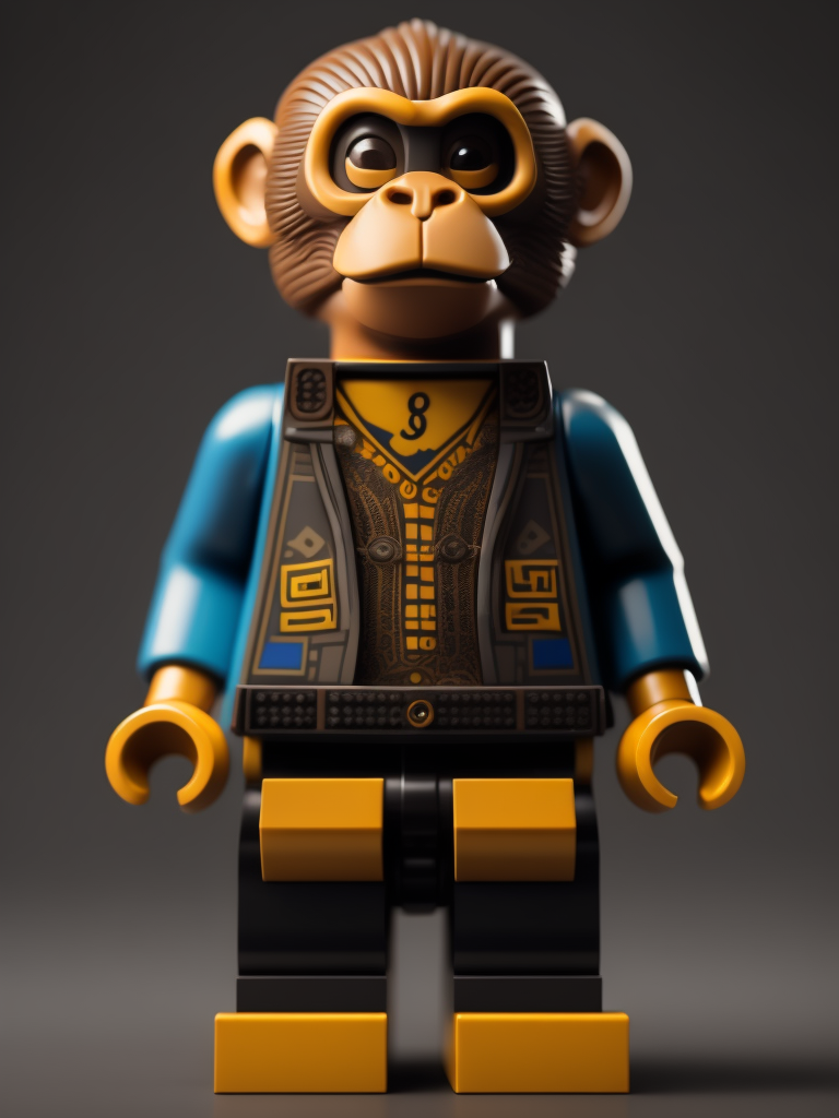 Premium Free ai Images | monkey lego figure style gradient background ...