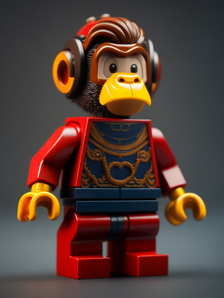 Premium Free ai Images | monkey lego figure style gradient background ...