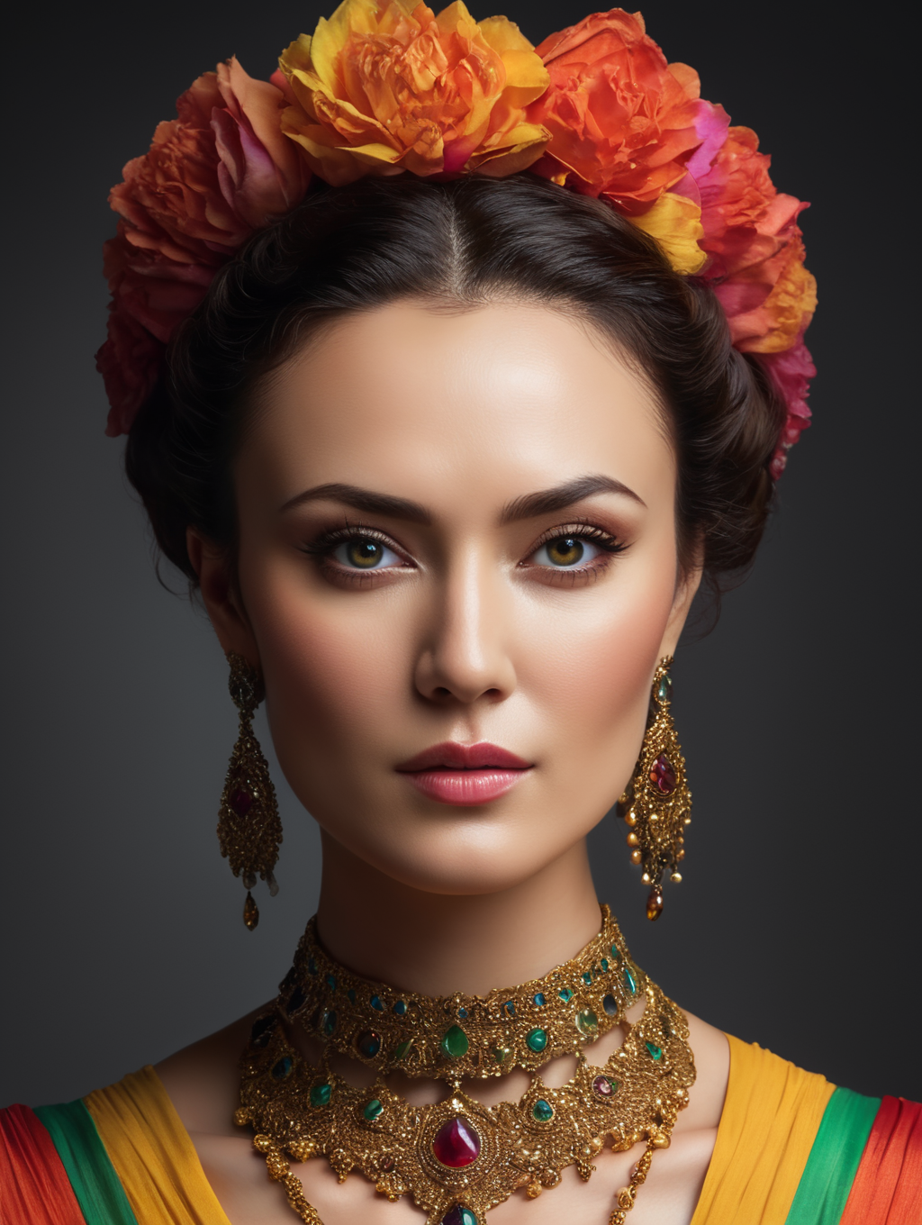Premium Free ai Images | portrait of luna maya bright and saturated ...