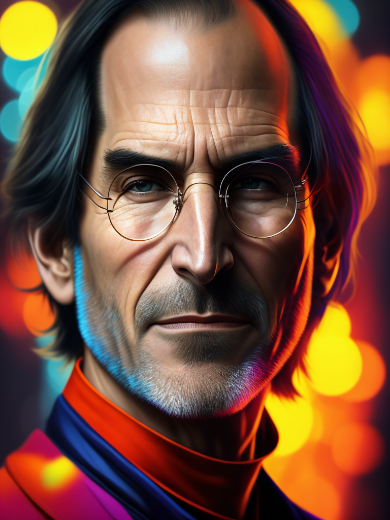 Premium Free ai Images | portrait of steve jobs bright and saturated ...