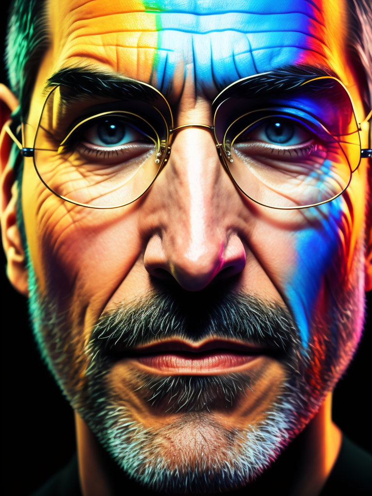 Premium Free ai Images | portrait of steve jobs bright and saturated ...
