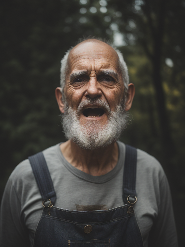 Premium Free ai Images | swarm beekeeper old scary man dungarees spooky ...