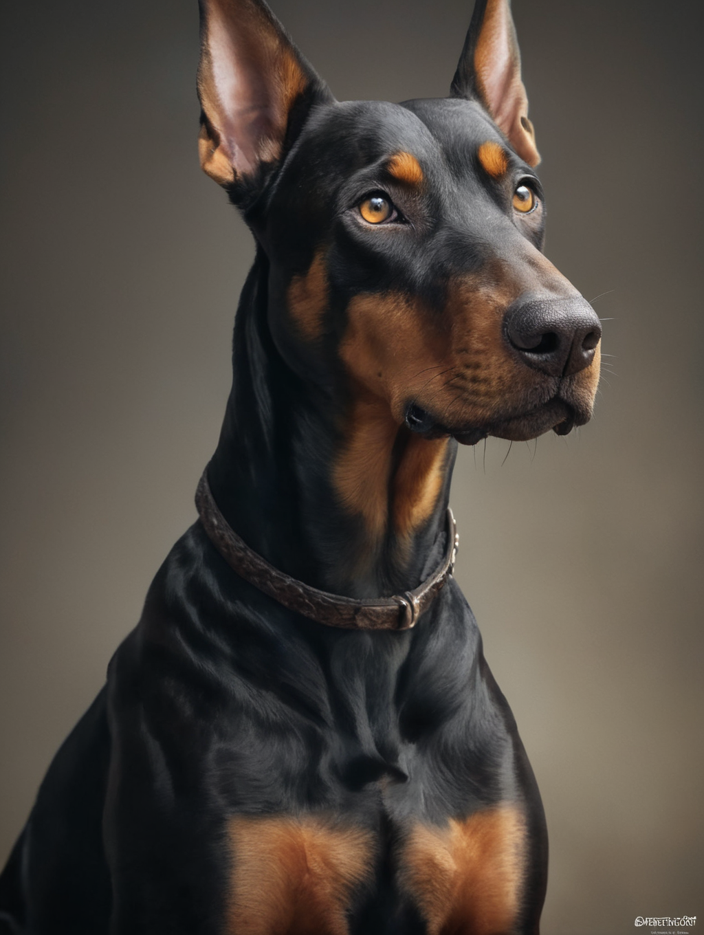 Premium Free ai Images | intimidating doberman dog sitting on hind legs ...