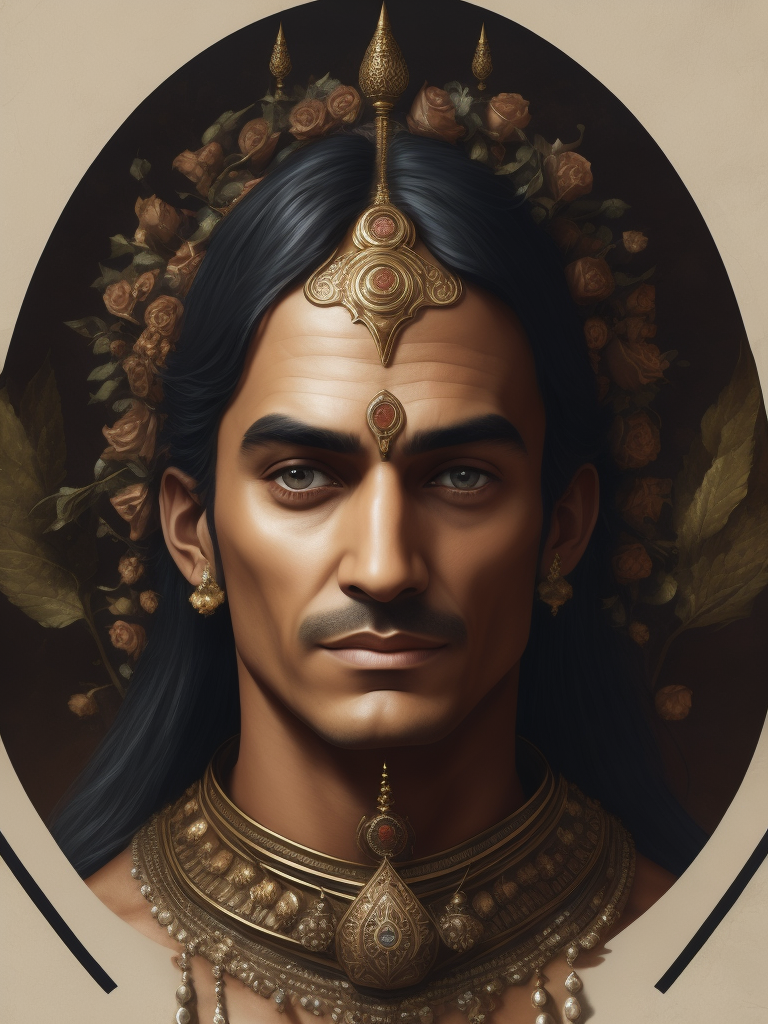 Premium Free ai Images | lord rama with classical floral elements ...