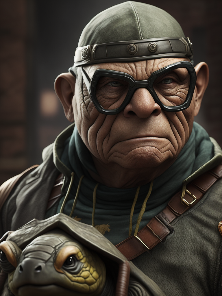 Premium Free ai Images | tmnt wrinkled aged turtles senior mutant ...