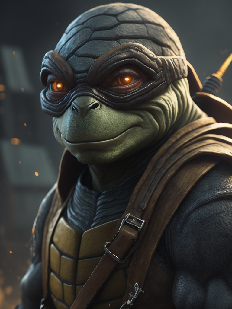 Premium Free ai Images | teenage mutant ninja turtles with wrinkles and ...