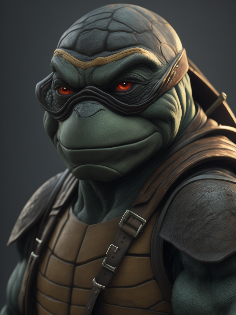 Premium Free ai Images | teenage mutant ninja turtles with wrinkles and ...