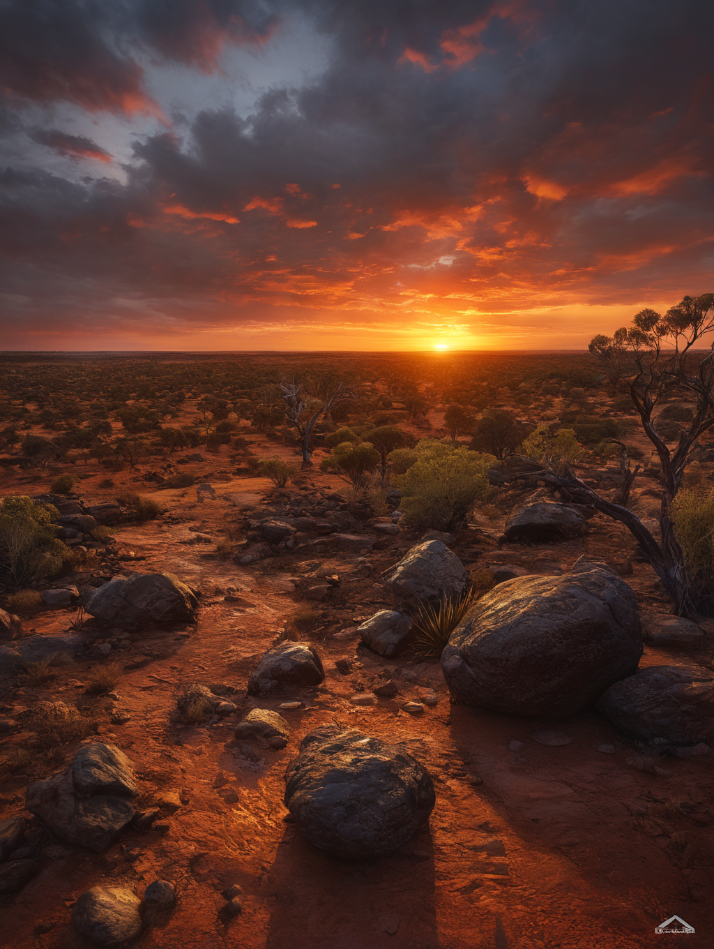 Premium Free ai Images | australian outback sunset