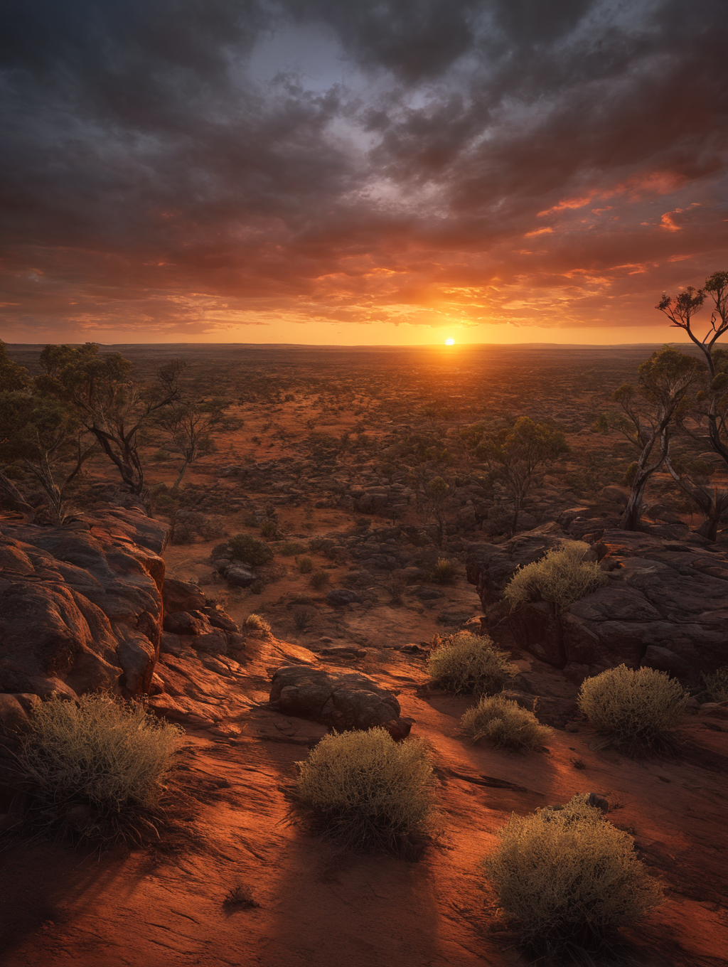 Premium Free ai Images | australian outback sunset
