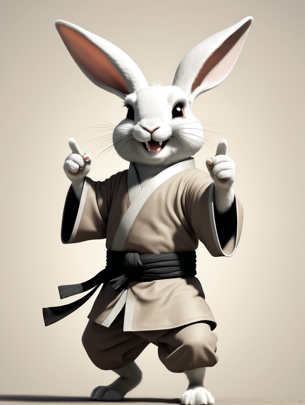 Premium Free ai Images | happy kung fu rabbit