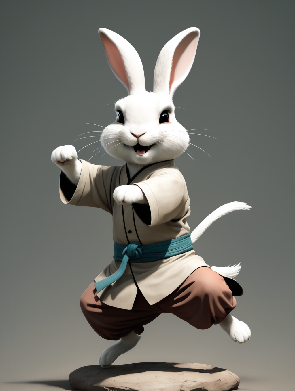 Premium Free ai Images | happy kung fu rabbit