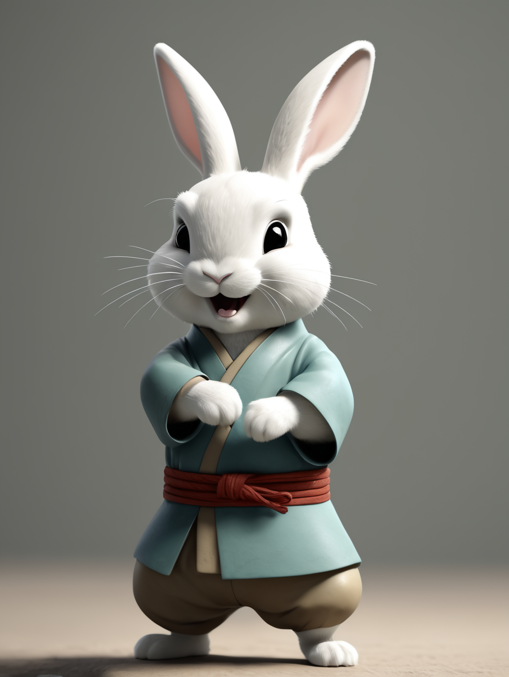 Premium Free ai Images | happy kung fu rabbit