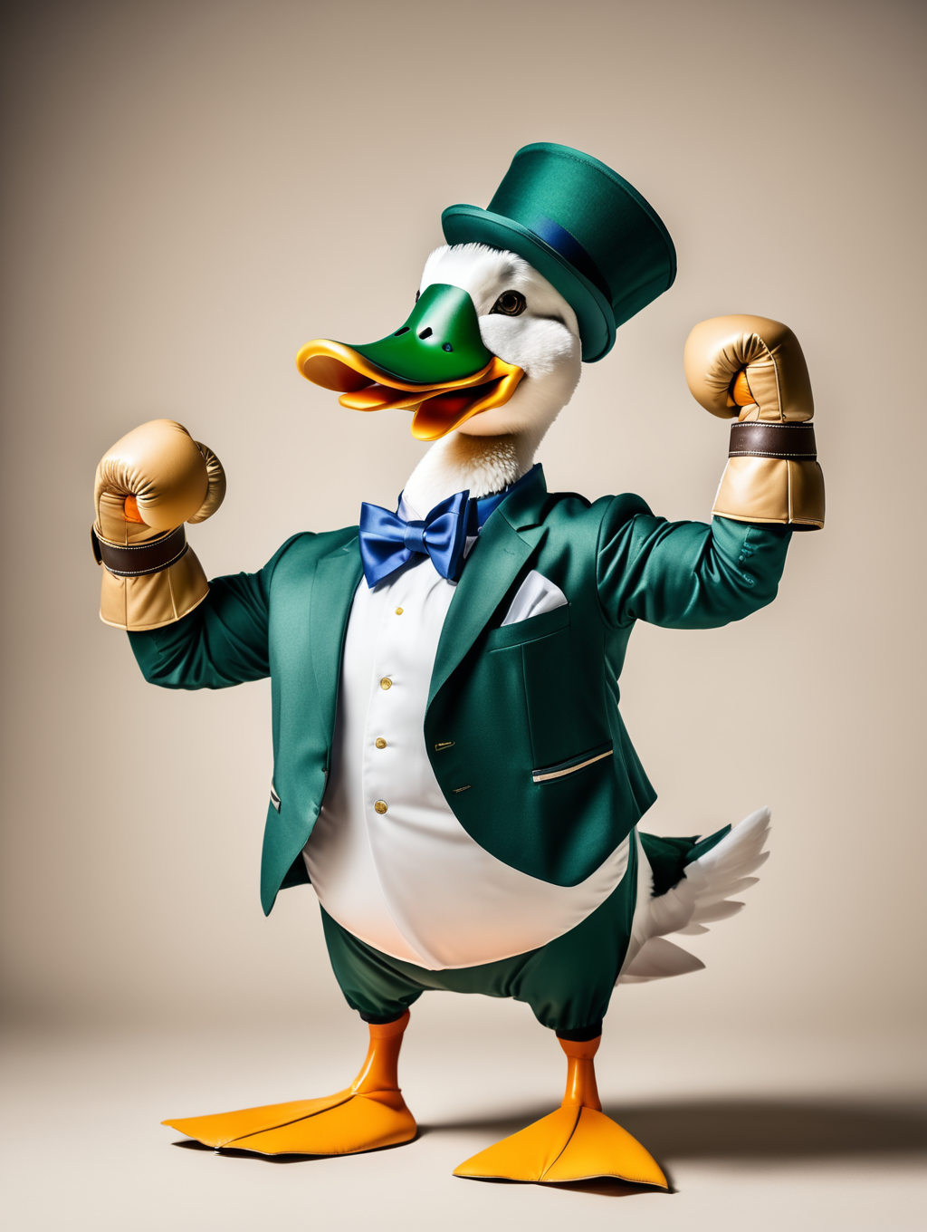 Premium Free ai Images | mallard duck dressed for boxing boxing fighting