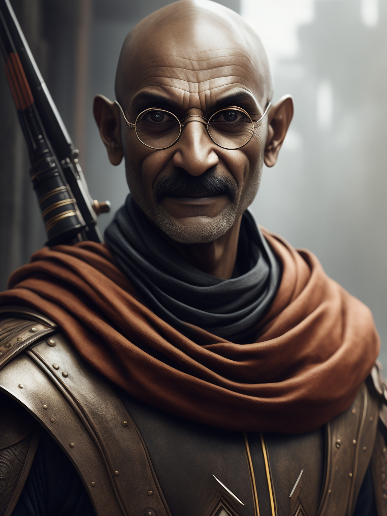 Lumenor AI Image Generation - gandhi as futuristic medieval warrior ...