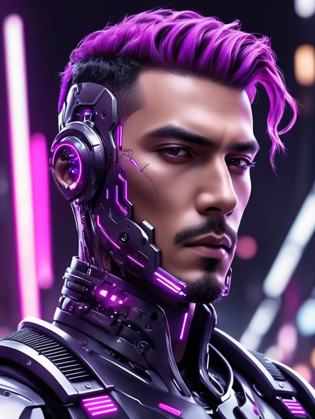 Premium Free ai Images | neonpunk style cyborg man cyberpunk vaporwave ...