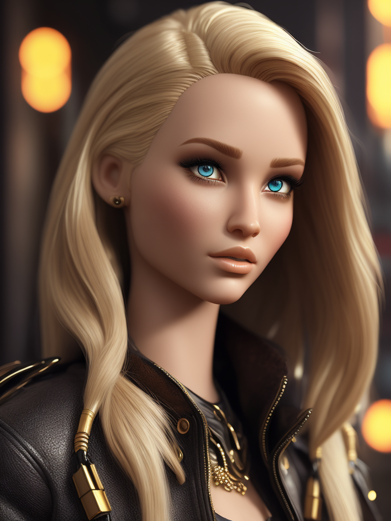 Premium Free ai Images | photo realistic blonde barbie doll with two ...