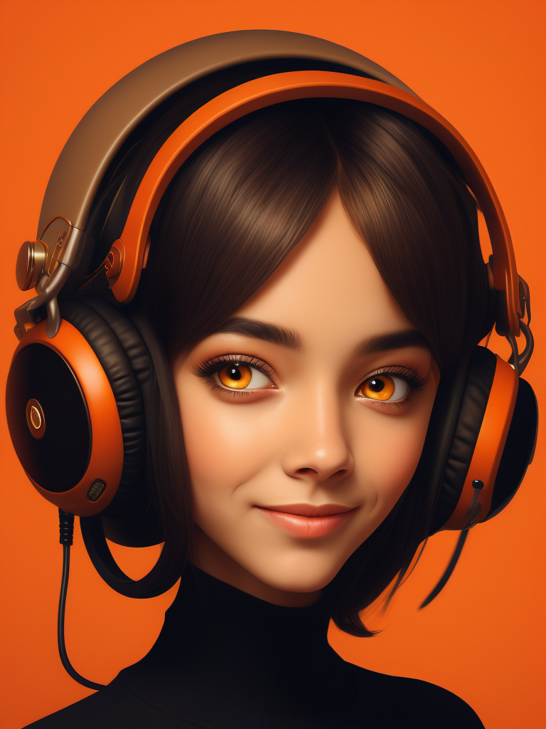 Premium Free ai Images | pretty girl listening to music with calm sweet ...
