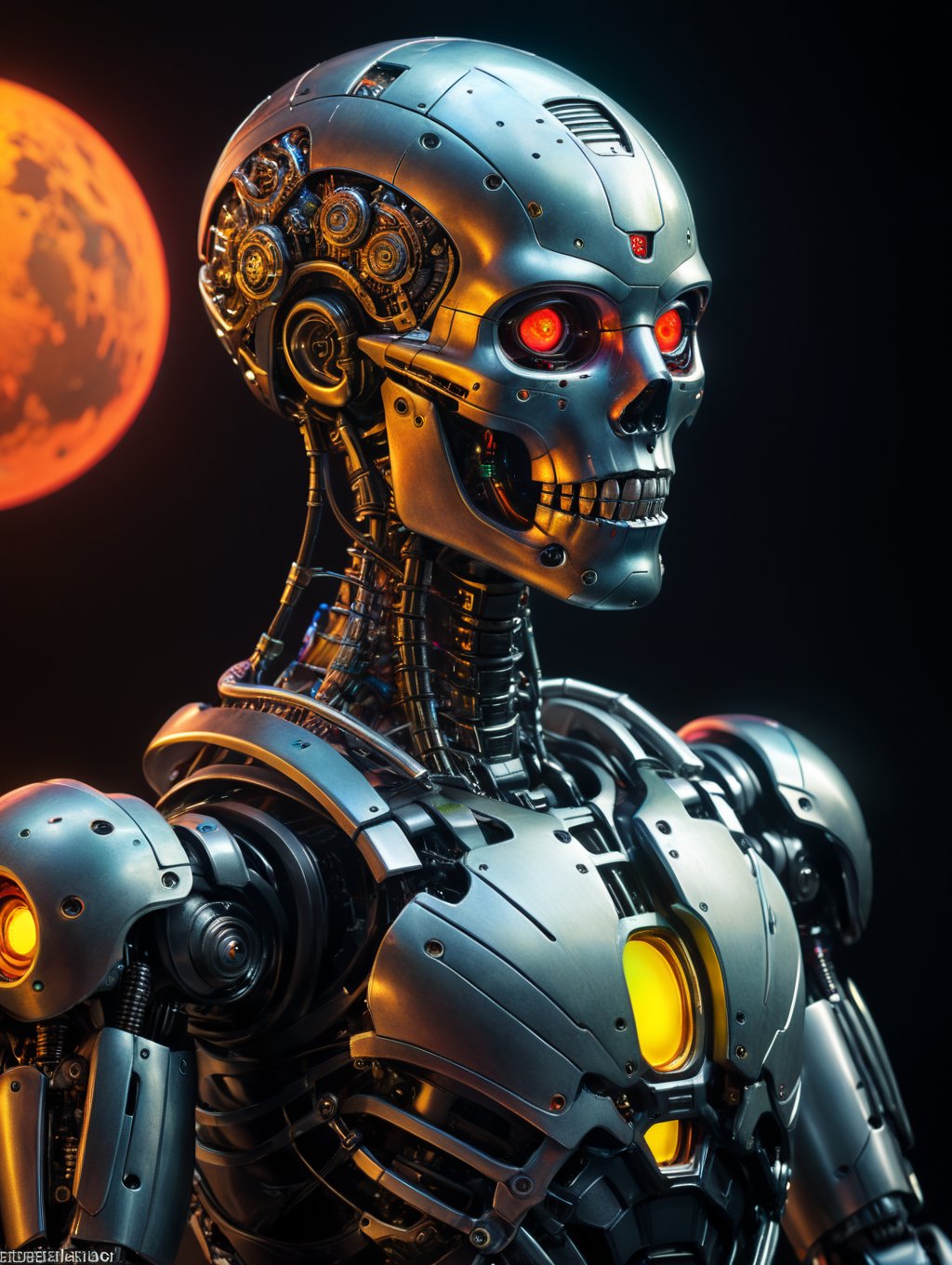 Premium Free ai Images | humanoid model portrait beautiful skeletal ...