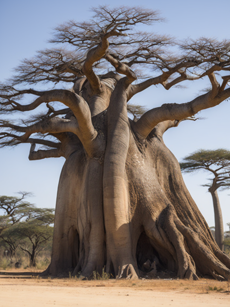 Premium Free ai Images | baobab tree savanna depth of field incredibly ...