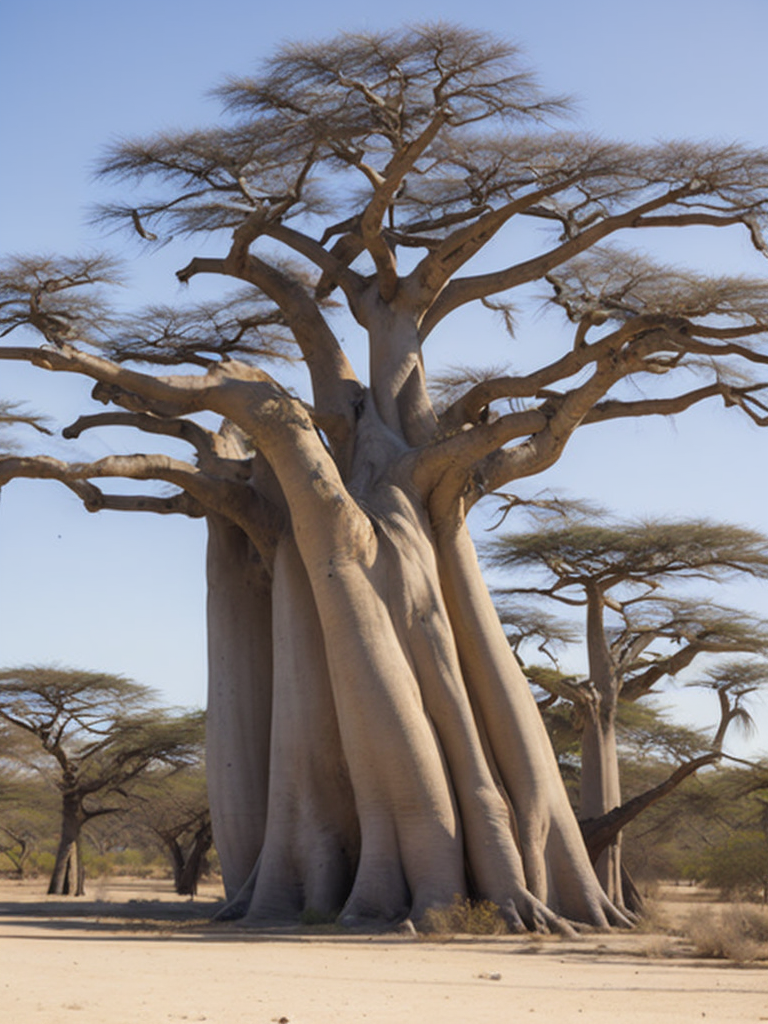 Premium Free ai Images | baobab tree savanna depth of field incredibly ...