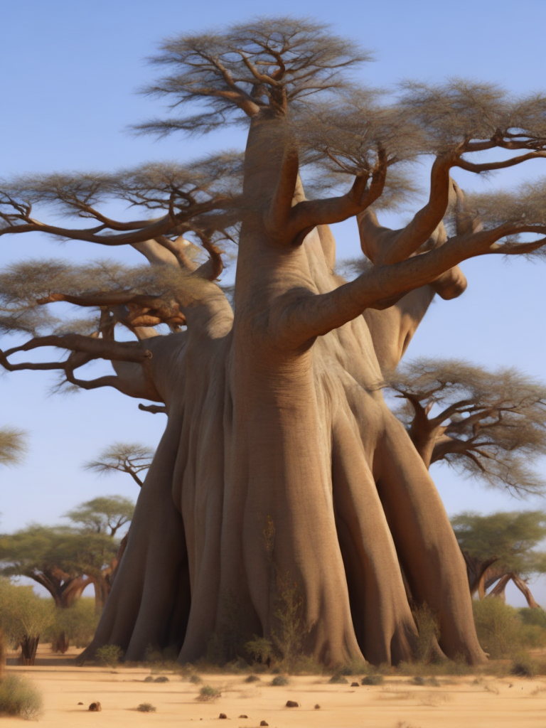 Premium Free ai Images | baobab tree savanna depth of field incredibly ...