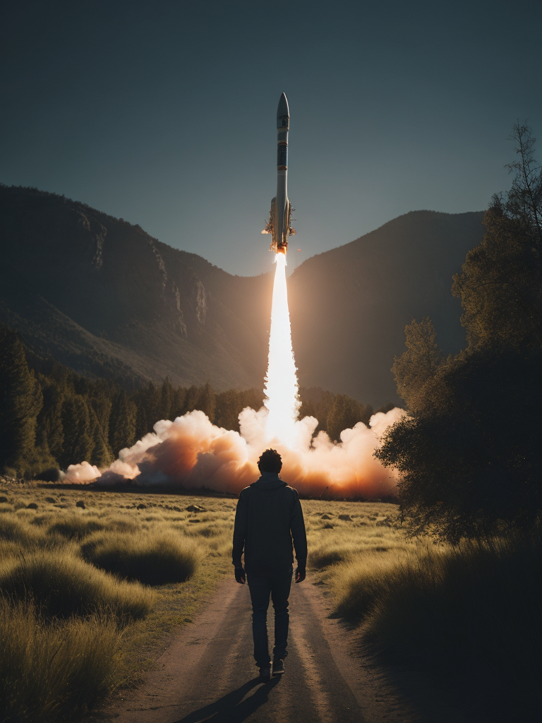 Premium Free ai Images | highly detailed photo of man on hill watching ...