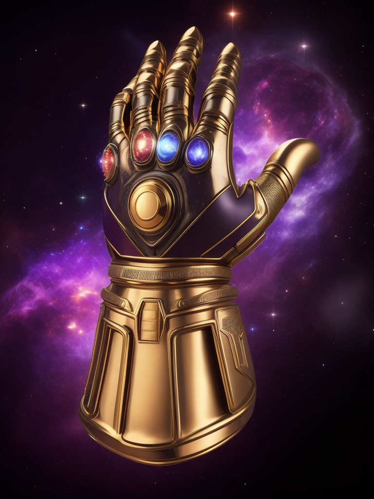 Lumenor AI Image Generation - golden glove of thanos with infinity ...