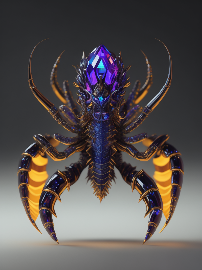 Premium Free ai Images | crystal scorpion in swarovski style vibrant ...