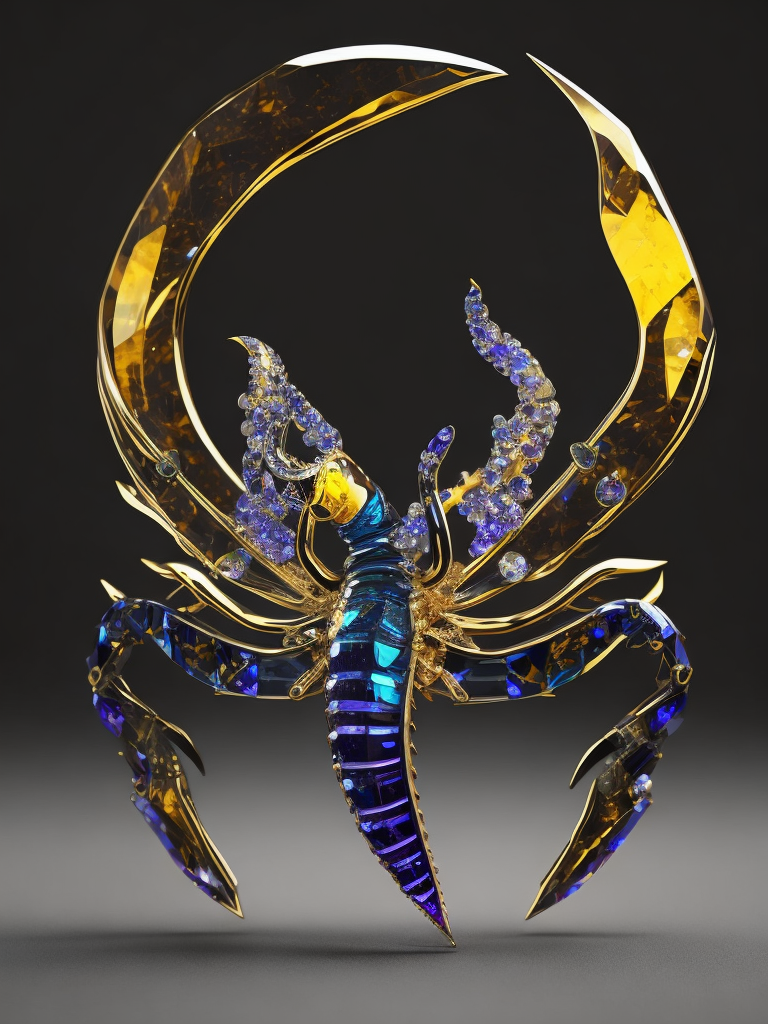 Premium Free ai Images | crystal scorpion in swarovski style vibrant ...