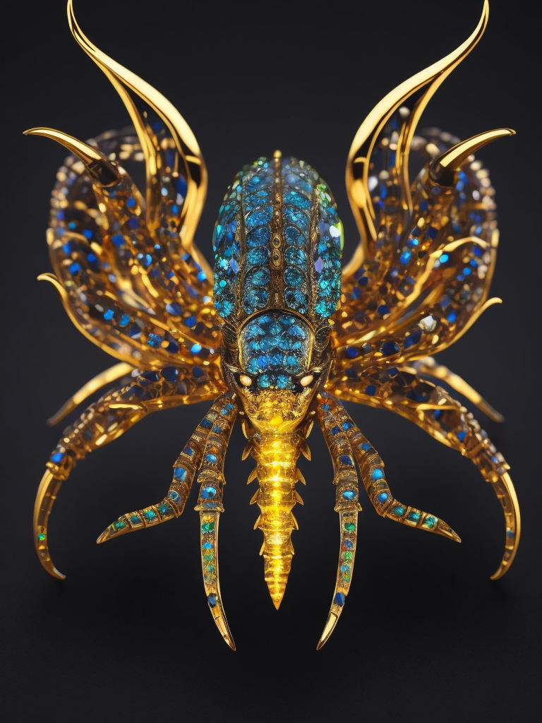 Premium Free ai Images | crystal scorpion in swarovski style vibrant ...