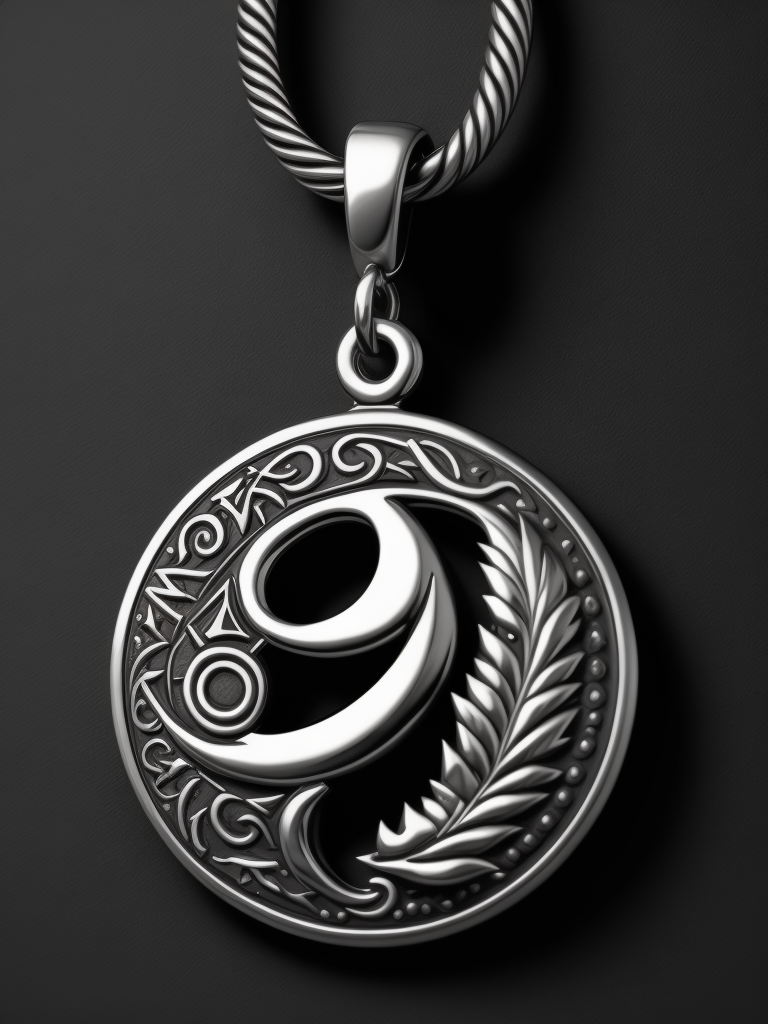 Premium Free ai Images | dark silver round amulet with ancient runes ...