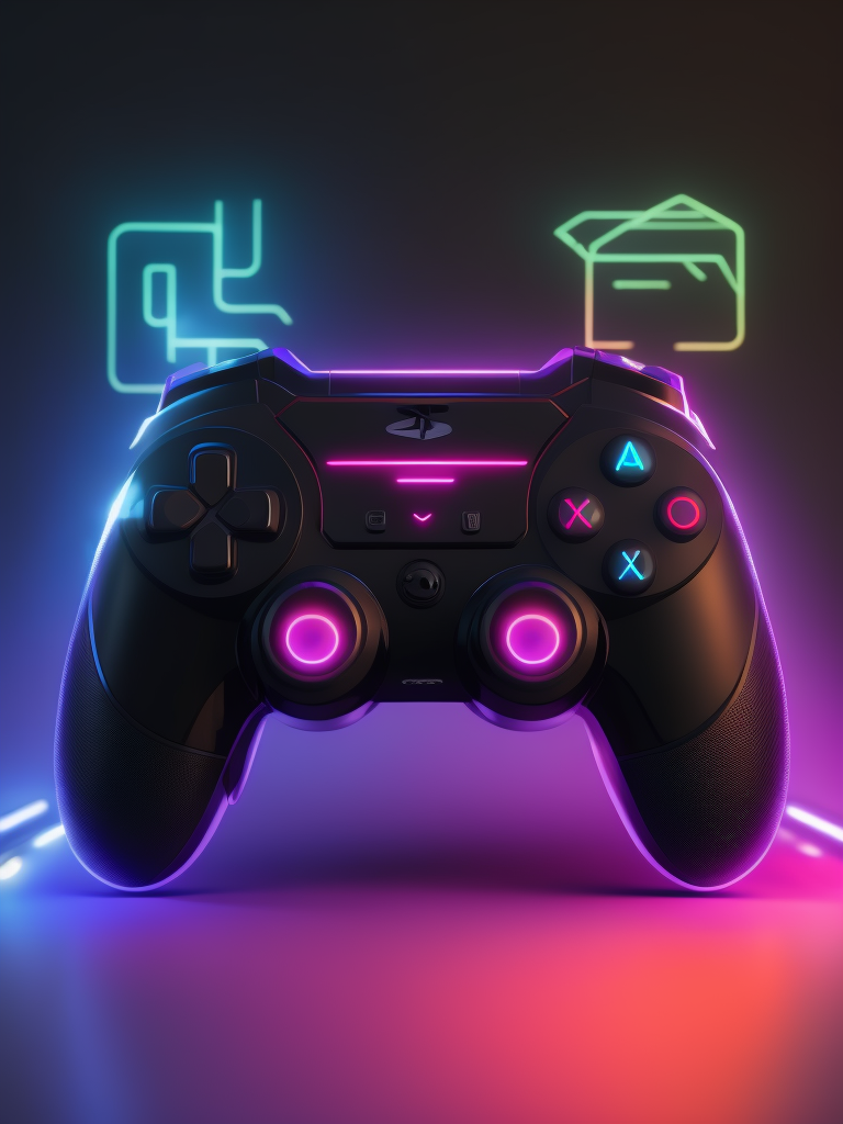 Premium Free ai Images | design futuristic neon colored gaming ...