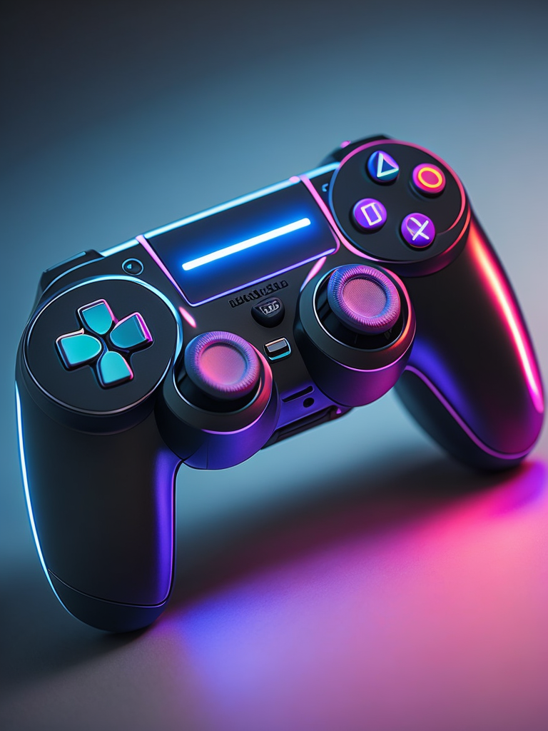 Premium Free ai Images | design futuristic neon colored gaming ...