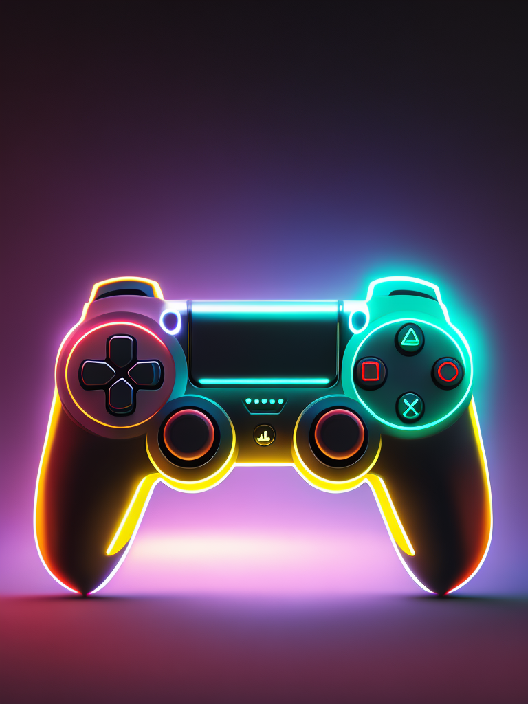 Premium Free ai Images | design futuristic neon colored gaming ...