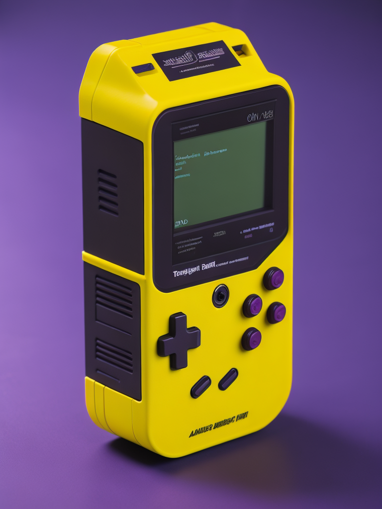 Premium Free ai Images | pixel retro tiny cute yellow game boy render ...