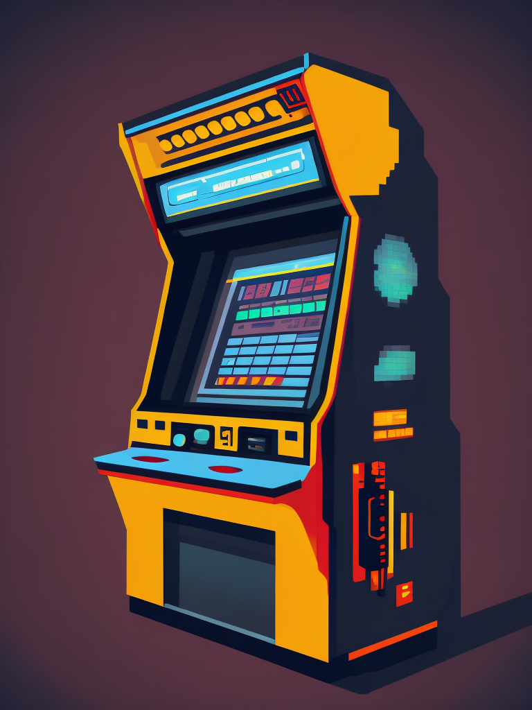 Premium Free ai Images | vibrant arcade machine style deep colors pixel ...