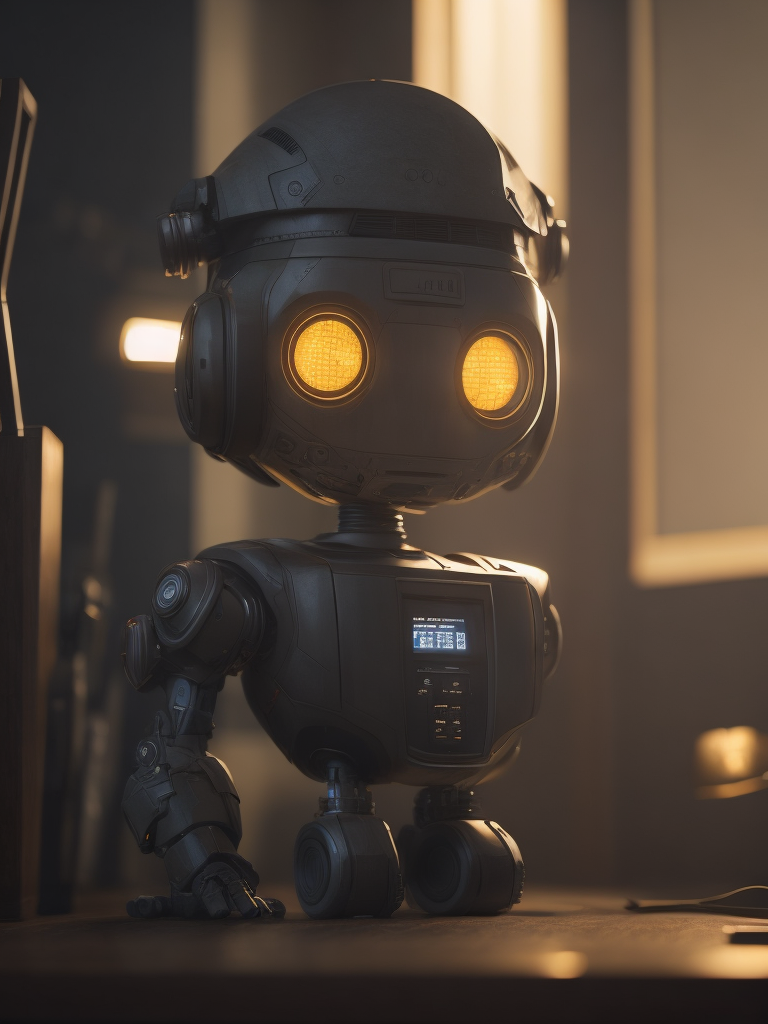 Premium Free ai Images | electronik robot and ofice unreal engine cozy ...