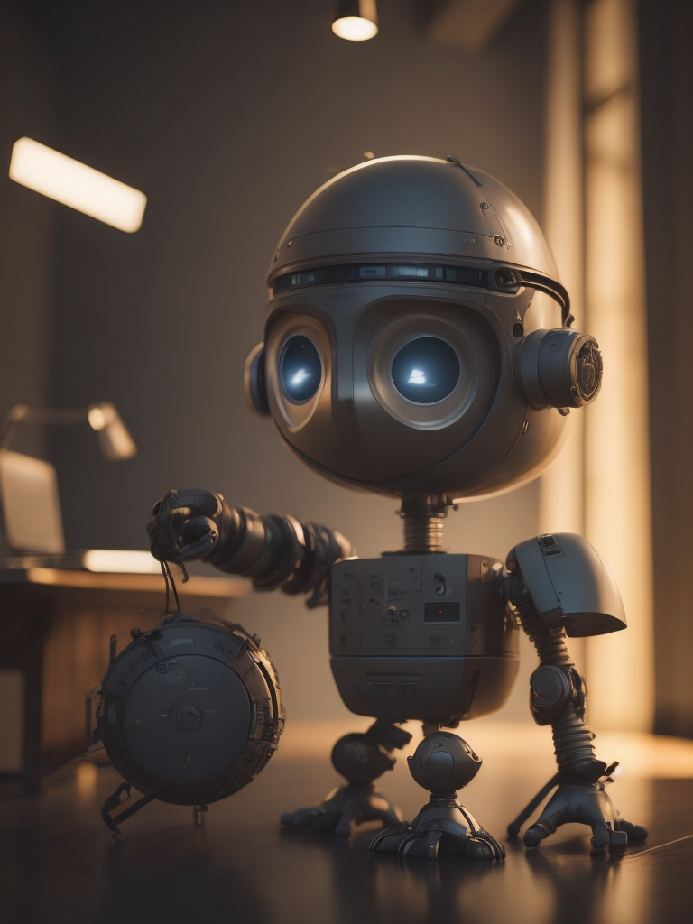 Premium Free ai Images | electronik robot and ofice unreal engine cozy ...