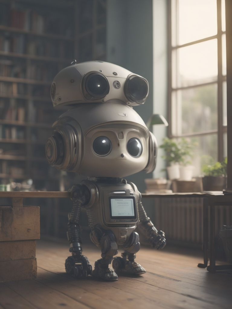 Premium Free ai Images | electronik robot and ofice unreal engine cozy ...